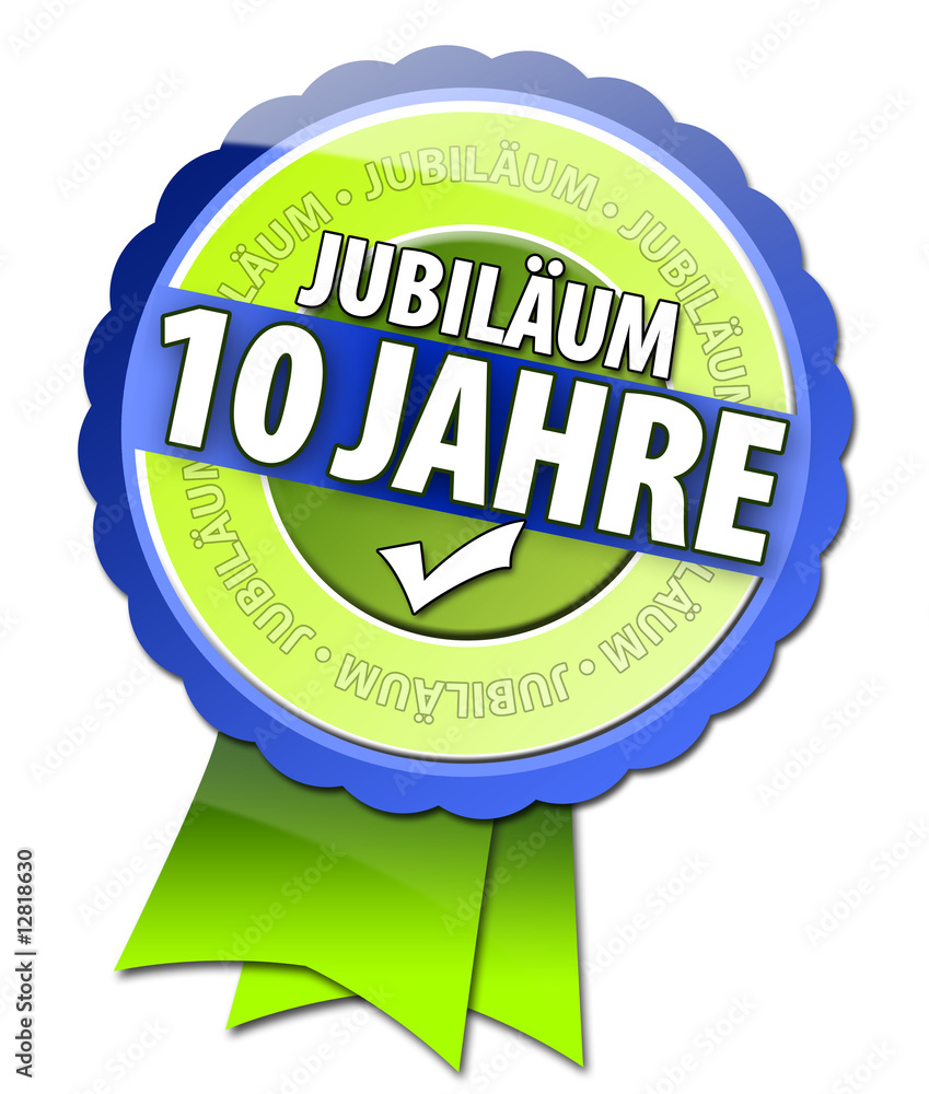 10 Jahre Jubiläum Button Stock Illustration | Adobe Stock