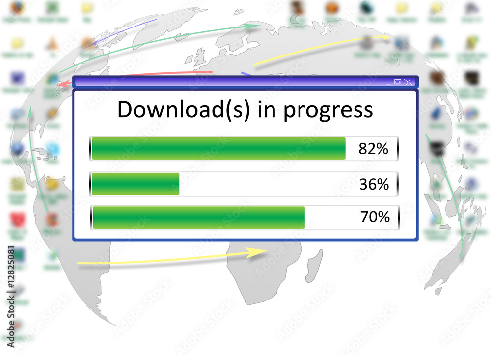 Downloads in Progress Stock Illustration | Adobe Stock