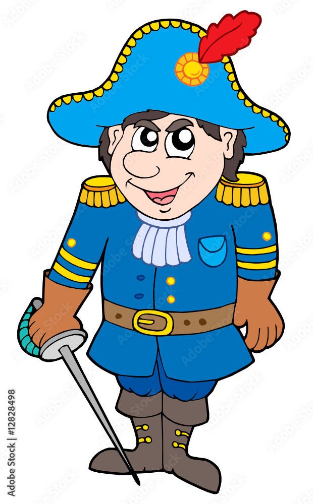 Cartoon soldier in blue uniform Stock Vector | Adobe Stock