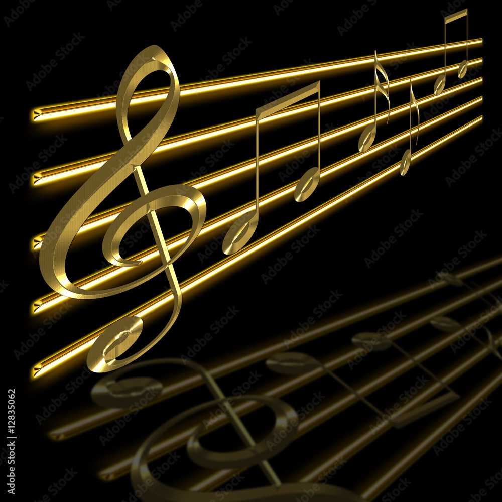 Gold music symbols Stock Illustration | Adobe Stock