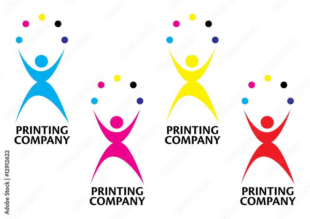 Printing Company Logo (4 Color Variations) Stock Vector | Adobe Stock