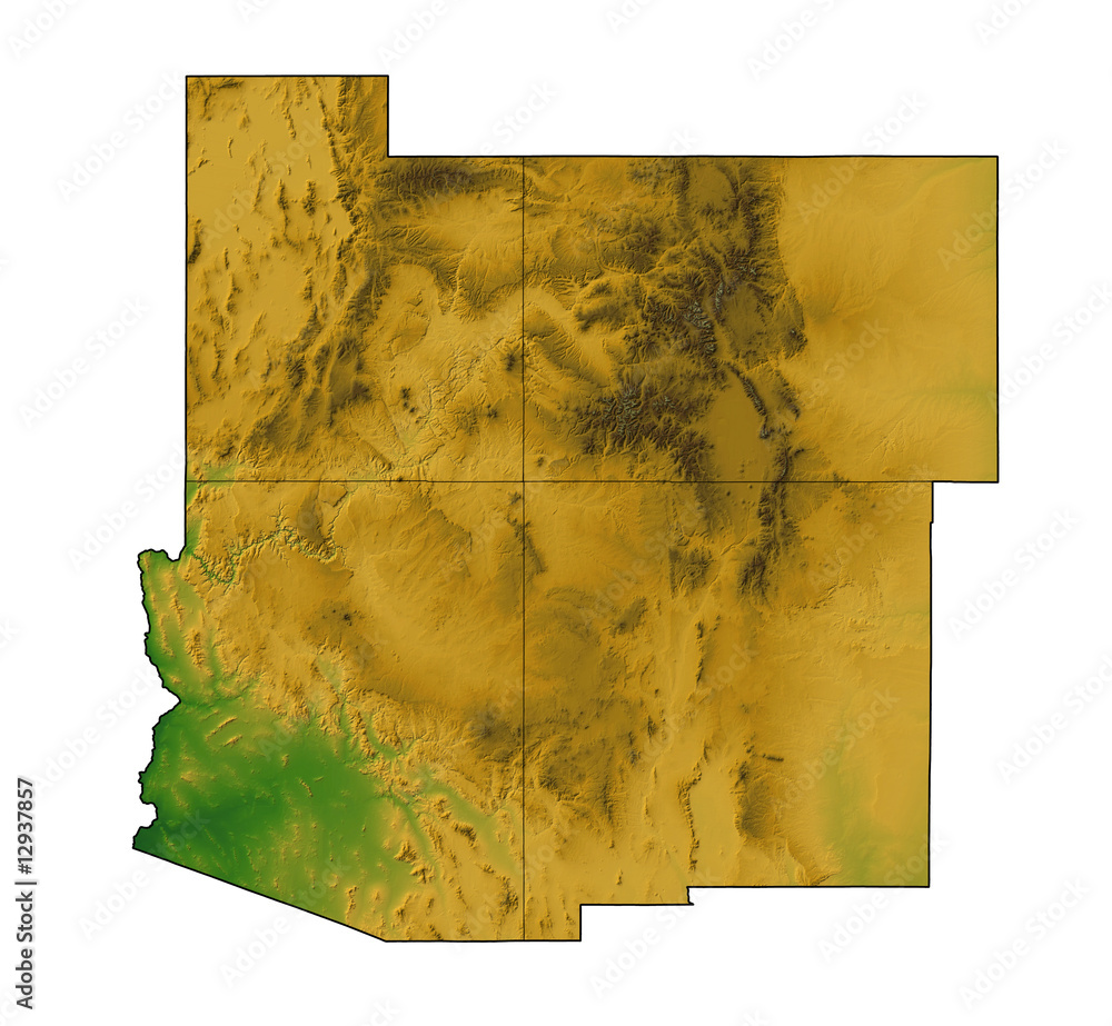 Four Corners Map: Arizona, New Mexico, Utah and Colorado Stock ...