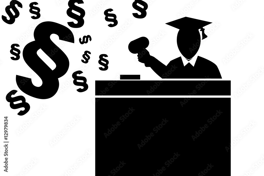 Piktogramm von Richter bei der Urteilsverkündung Stock Vector | Adobe Stock