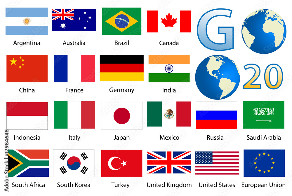 G20 country flags Stock Vector | Adobe Stock