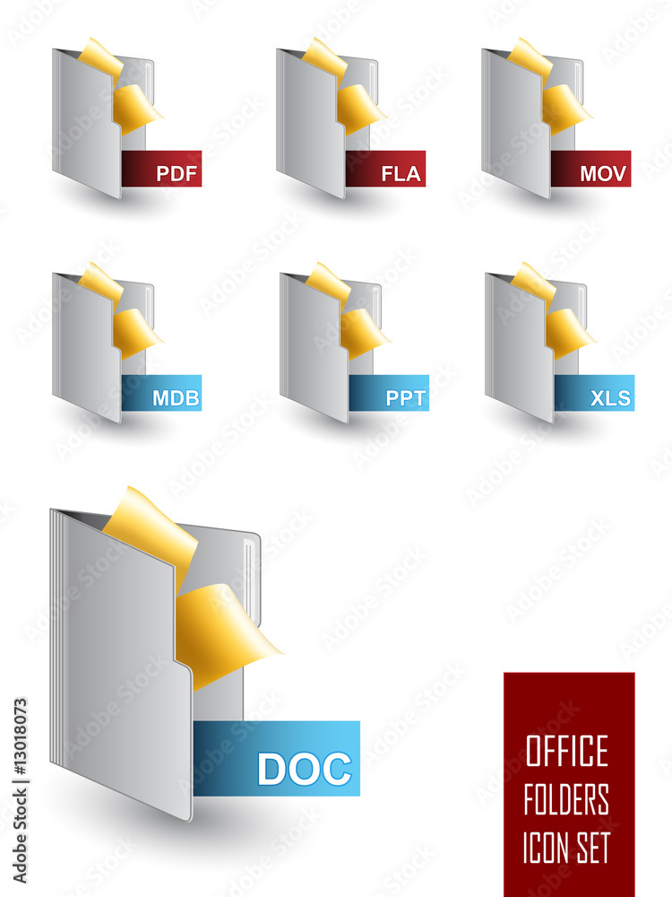 office folder icon set Stock Vector | Adobe Stock
