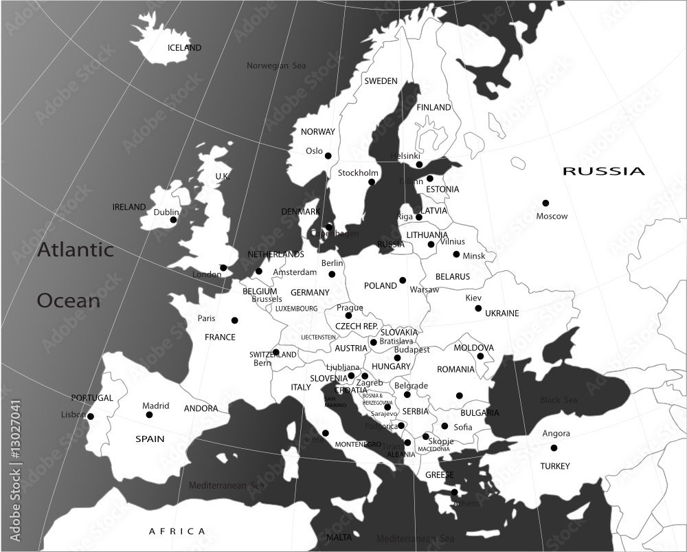 Political map of Europe Stock Vector | Adobe Stock