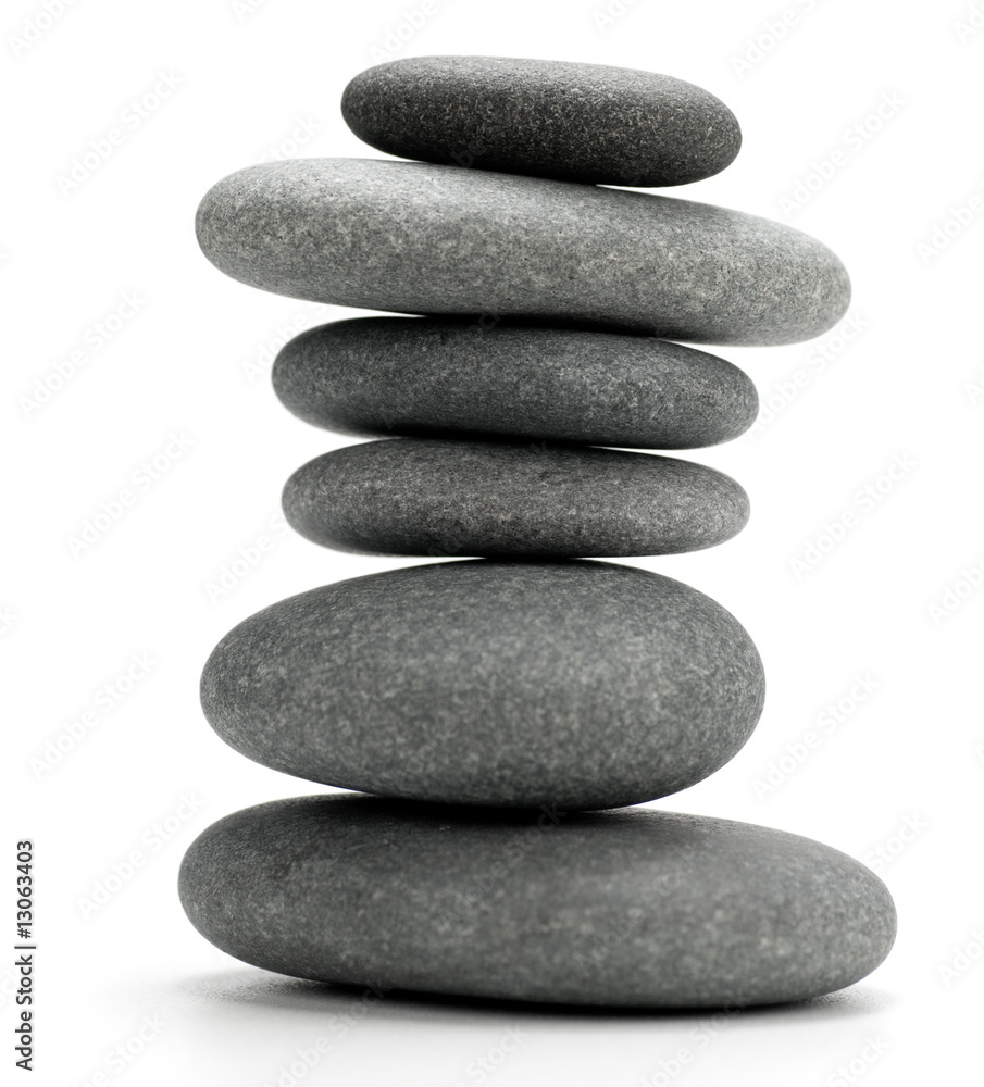 6 pebbles stacked - image isolated over white background Stock Photo ...