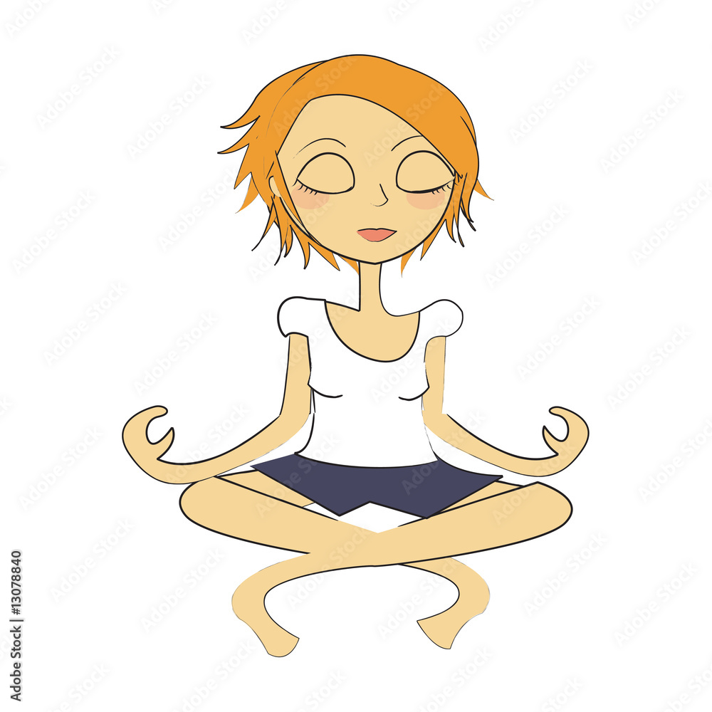 femme zen Stock Illustration | Adobe Stock