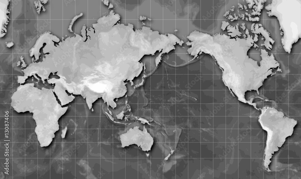 Mercator world map - Japan Centred Stock Photo | Adobe Stock