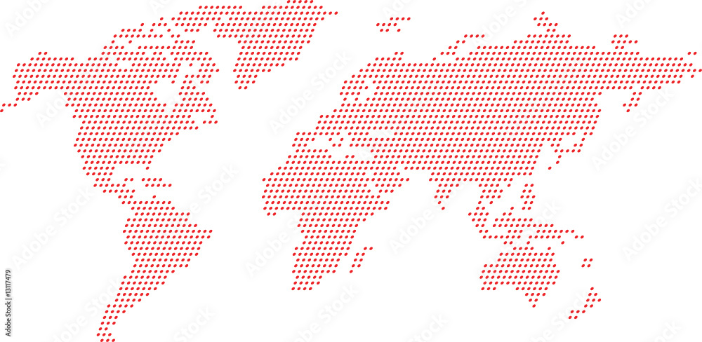 dot world map Stock Vector | Adobe Stock