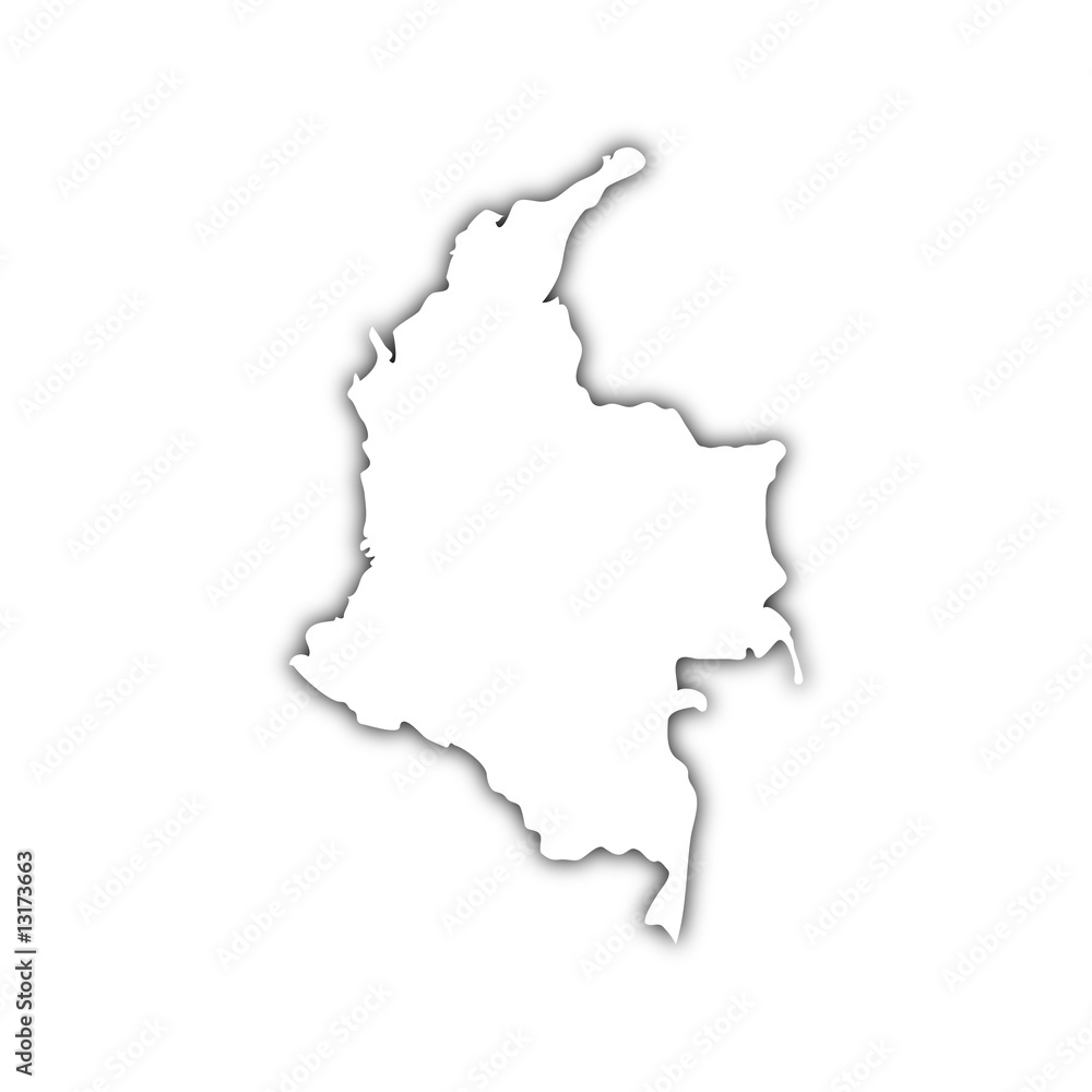 Fototapeta mapa świata dla dzieci map of columbia with shadow ...