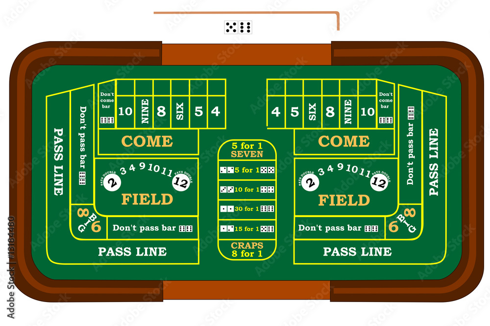 A craps table with odds bets Stock Vector | Adobe Stock