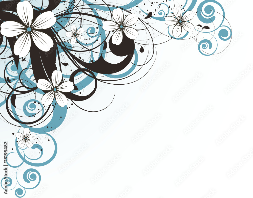 Floral abstract corner for design. Stock Vector | Adobe Stock