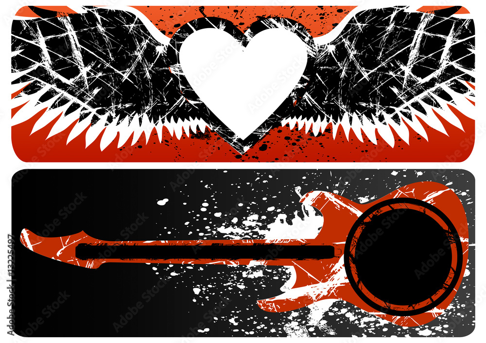 Heart and guitar Stock Vector | Adobe Stock