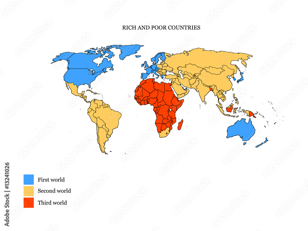 world map by poverty index Stock Illustration | Adobe Stock
