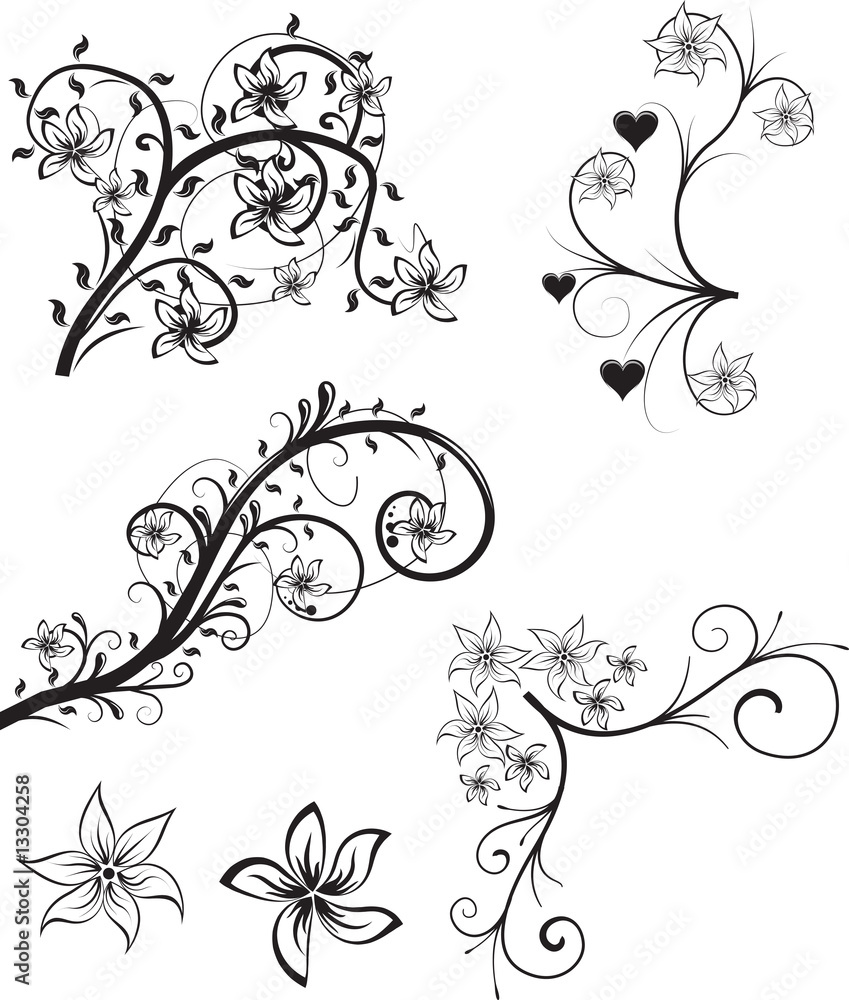 vector floral set Stock Vector | Adobe Stock
