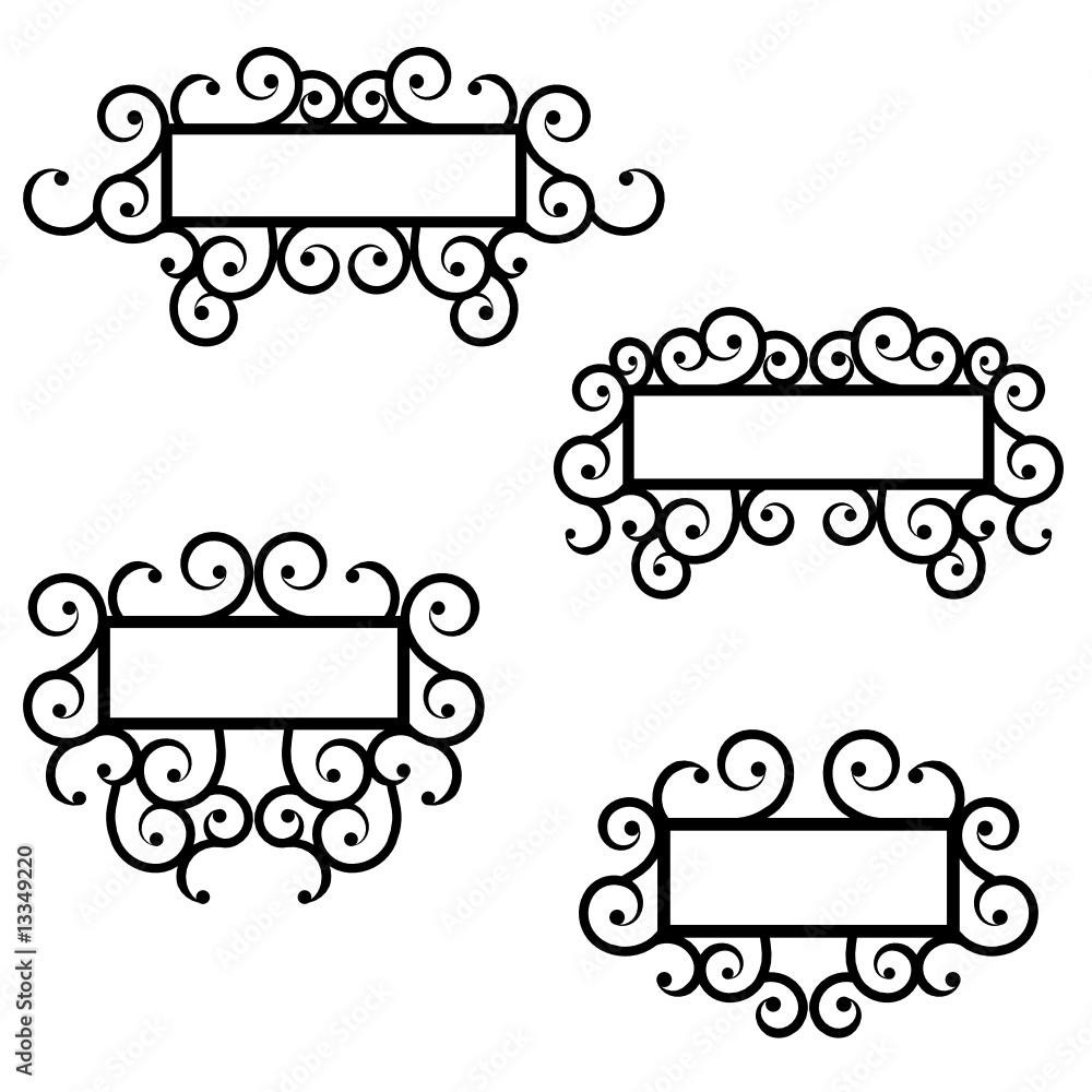 Wrought iron frame vector set. Stock Vector | Adobe Stock