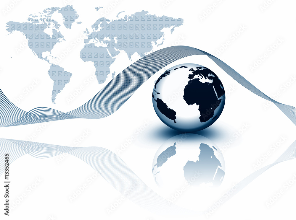 Dynamic background with globus Stock Illustration | Adobe Stock