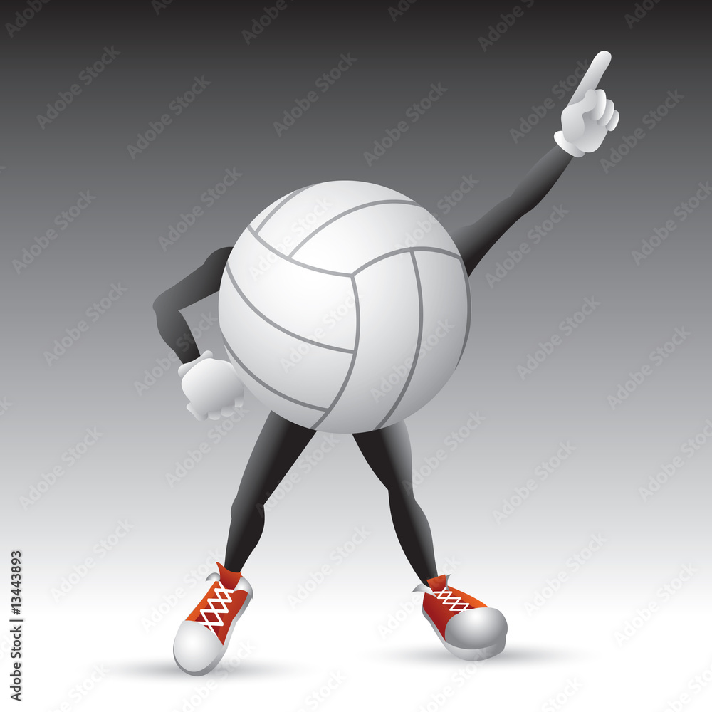 Volleyball cartoon character fan Stock Vector | Adobe Stock