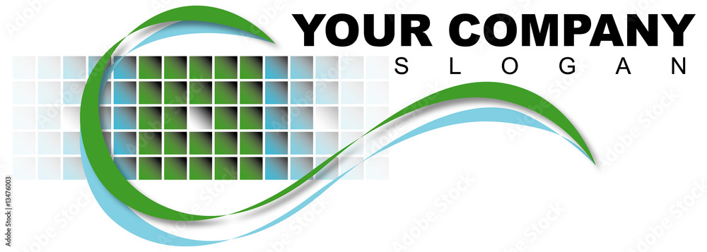 Logo con curva e mosaico Stock Vector | Adobe Stock