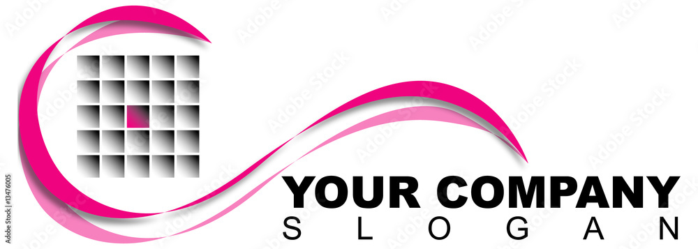 Logo con curva e mosaico Stock Vector | Adobe Stock