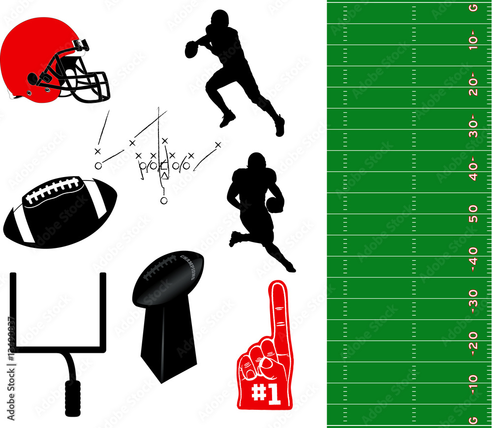Football Vector icons and elements Stock Vector | Adobe Stock
