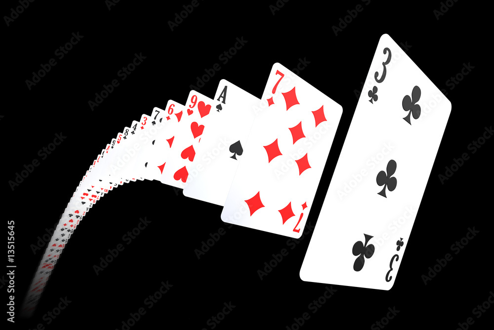 Flying playing cards. Hi-res 3d rendering. Stock Illustration | Adobe Stock
