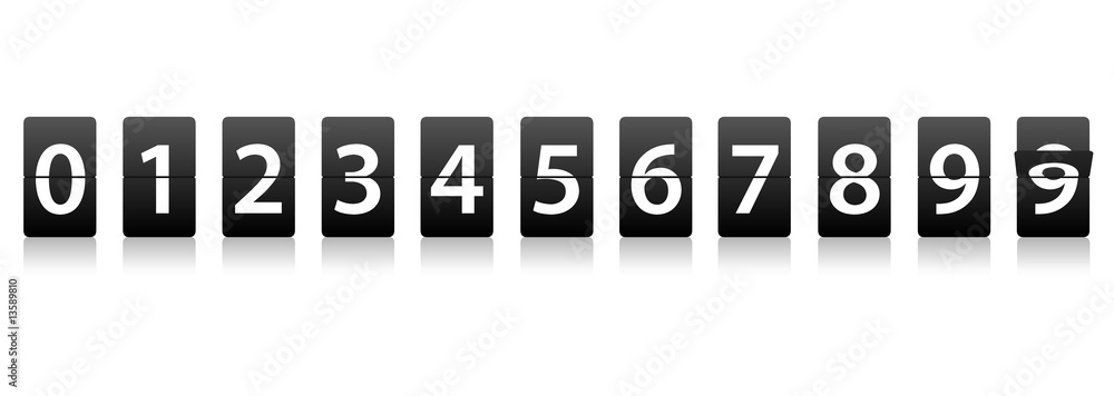 Information board style Flip Down Numbers Stock Illustration | Adobe Stock