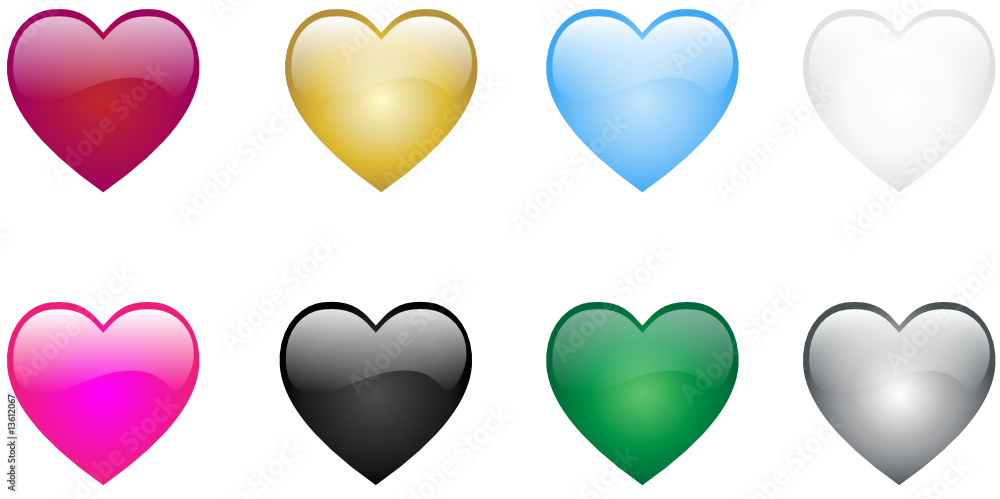 Colored Hearts Stock Vector | Adobe Stock