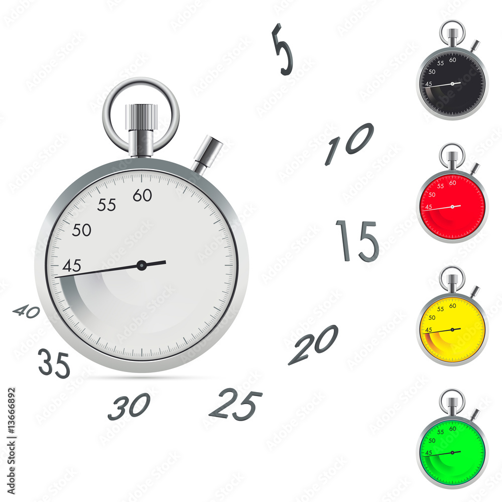 Stopwatch with figures in dynamics and arrow trace Stock Vector | Adobe ...