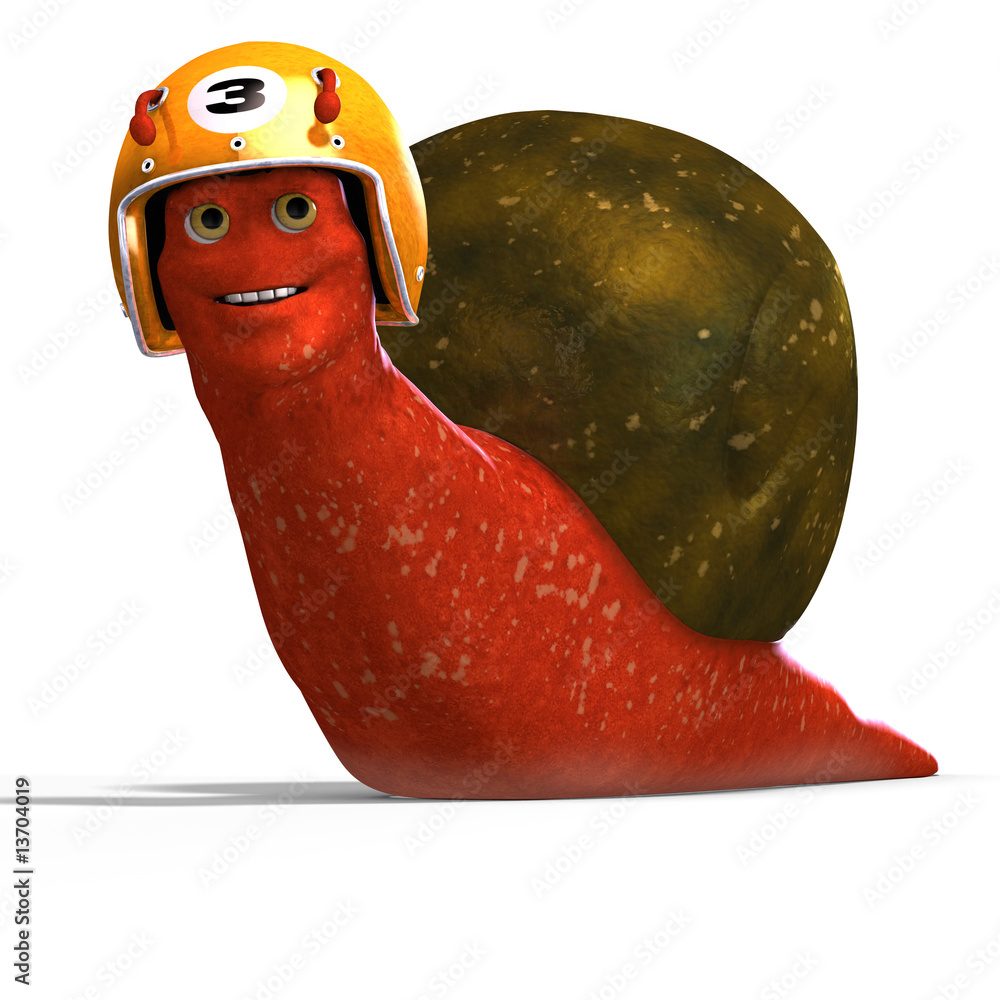 Cartoon Racing Snail Stock Illustration | Adobe Stock