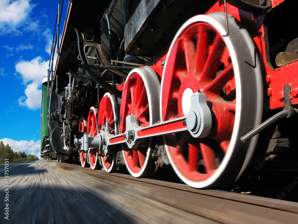 High speed steam locomotive Stock Photo | Adobe Stock