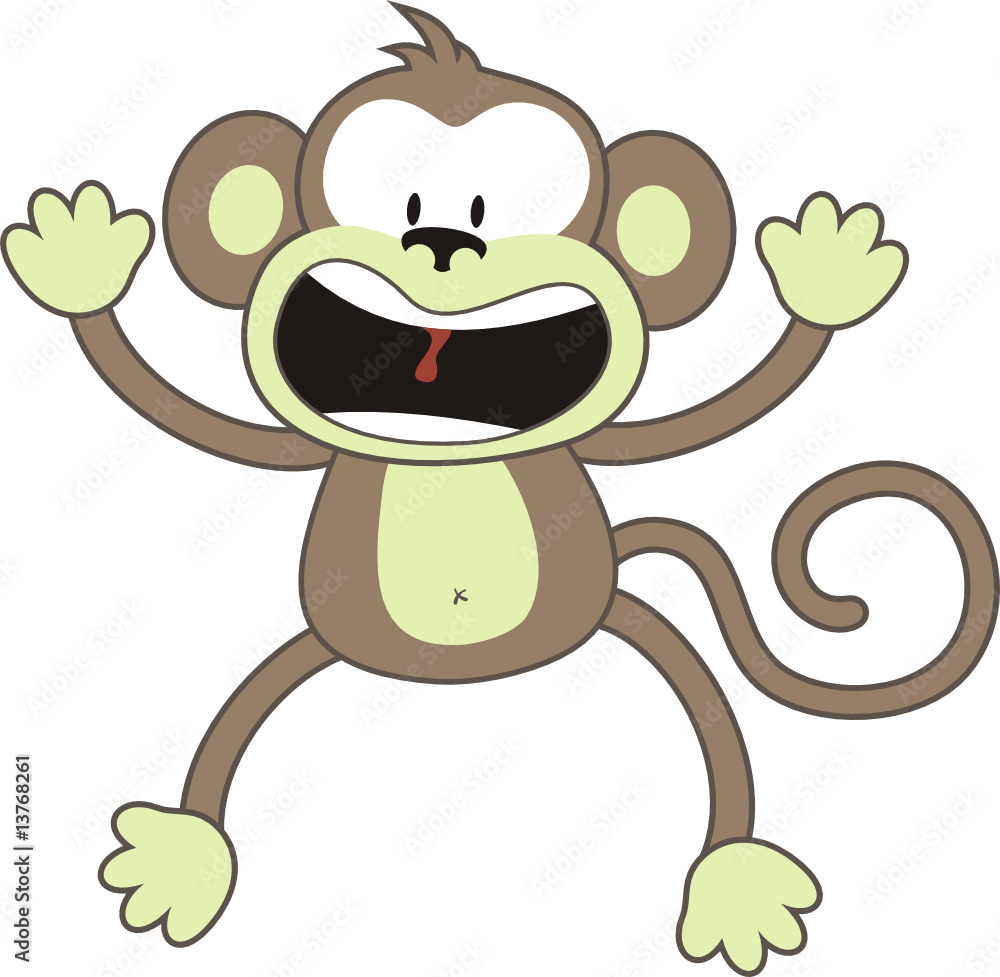 monkey panic scream Stock Vector | Adobe Stock