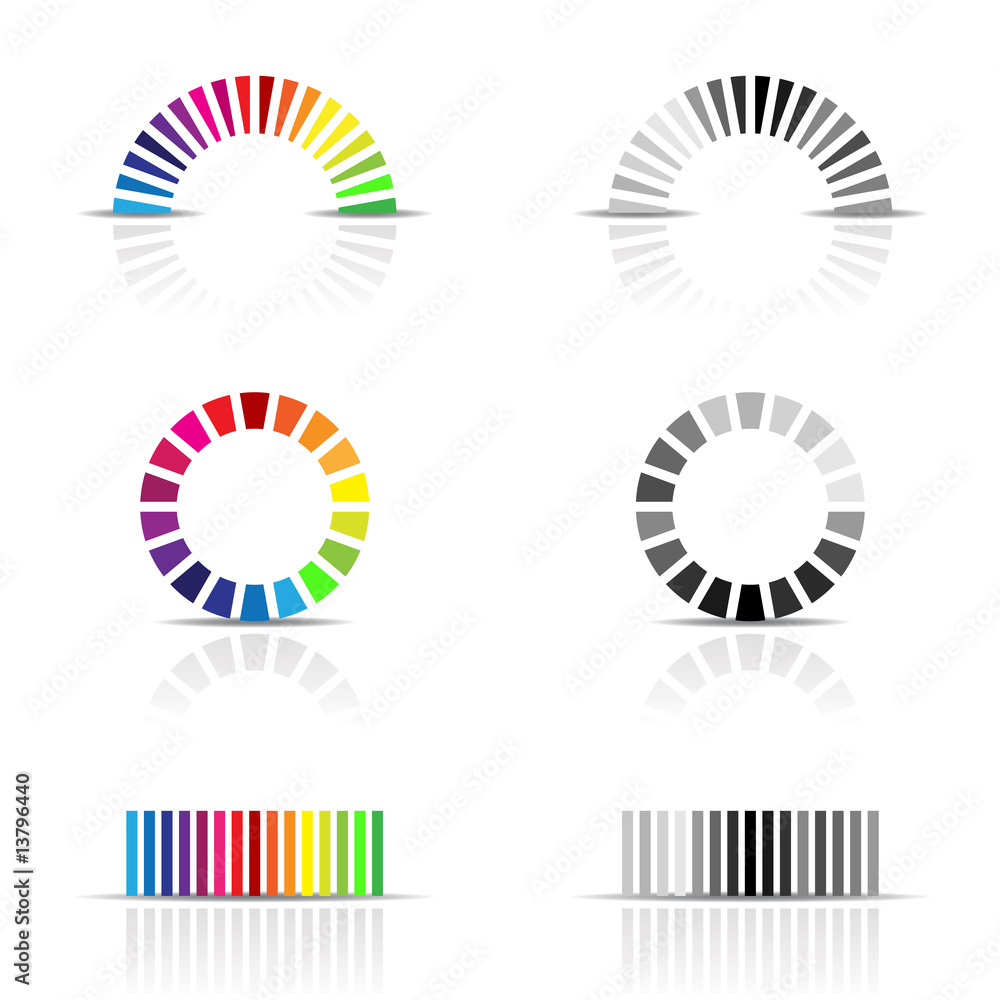 vector illustration of colour profile samples, cmyk, rgb Stock ...