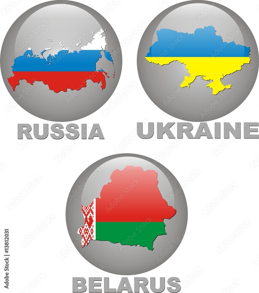 maps and flags of east slavic Russia,Ukraine,Belarus Stock Vector ...