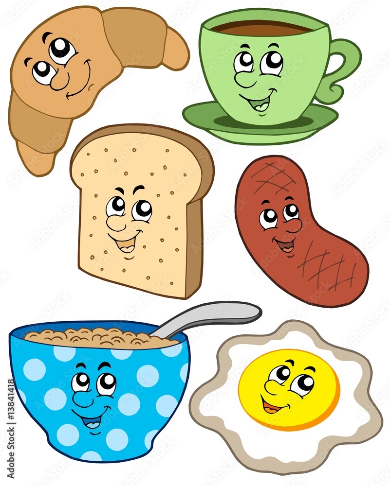 Cartoon breakfast collection Stock Vector | Adobe Stock