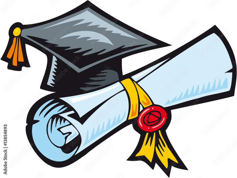 Examen, Diplom Stock-Vektorgrafik | Adobe Stock