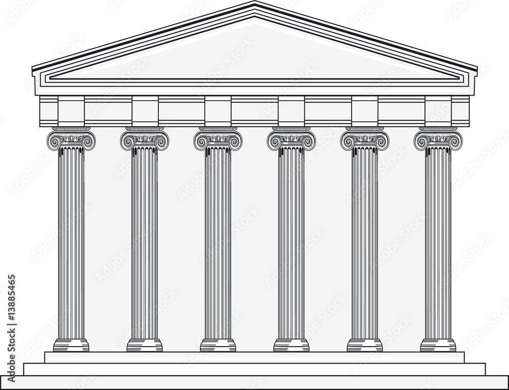 tempel ionisch Stock-Vektorgrafik | Adobe Stock