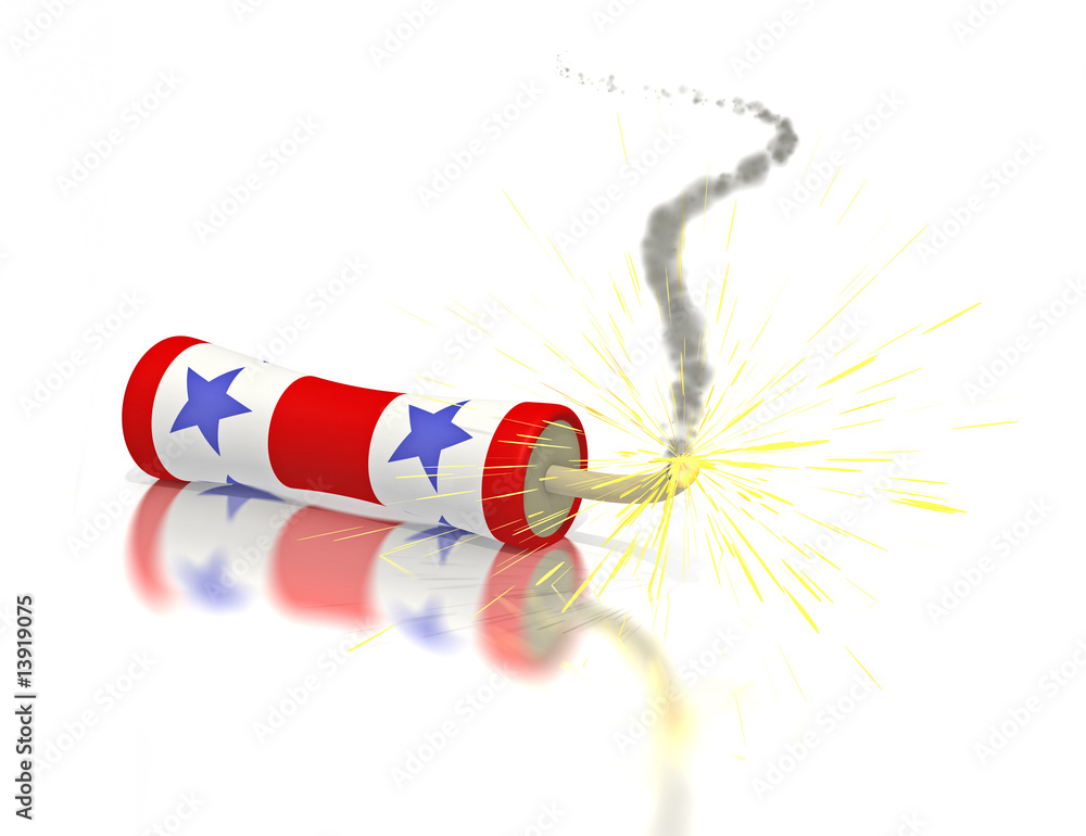 Red white and blue firecracker Stock Illustration | Adobe Stock
