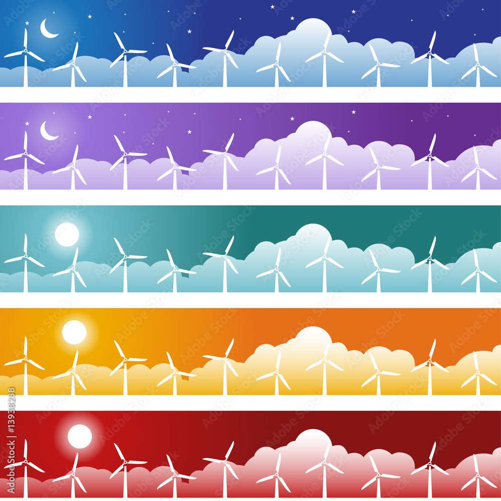 Windmill Banner Stock Vector | Adobe Stock