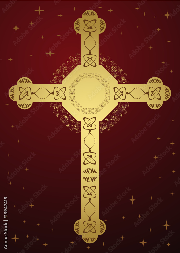 Gold Cross Stock Vector | Adobe Stock