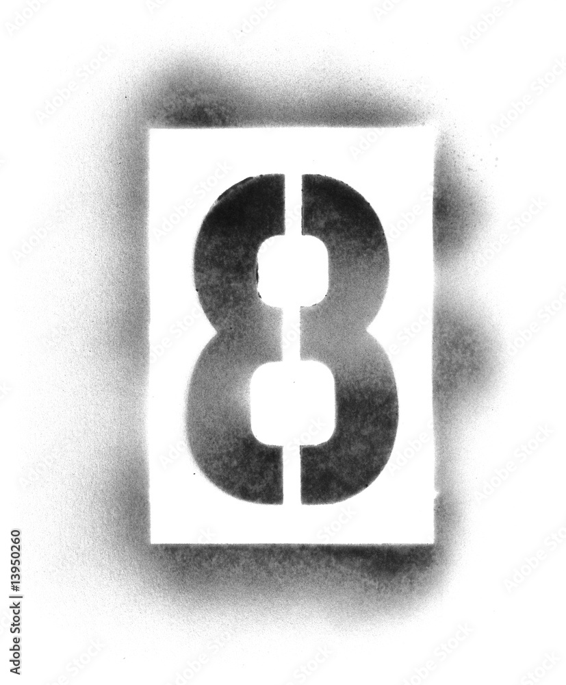 Stencil numbers in spray paint Stock Photo | Adobe Stock