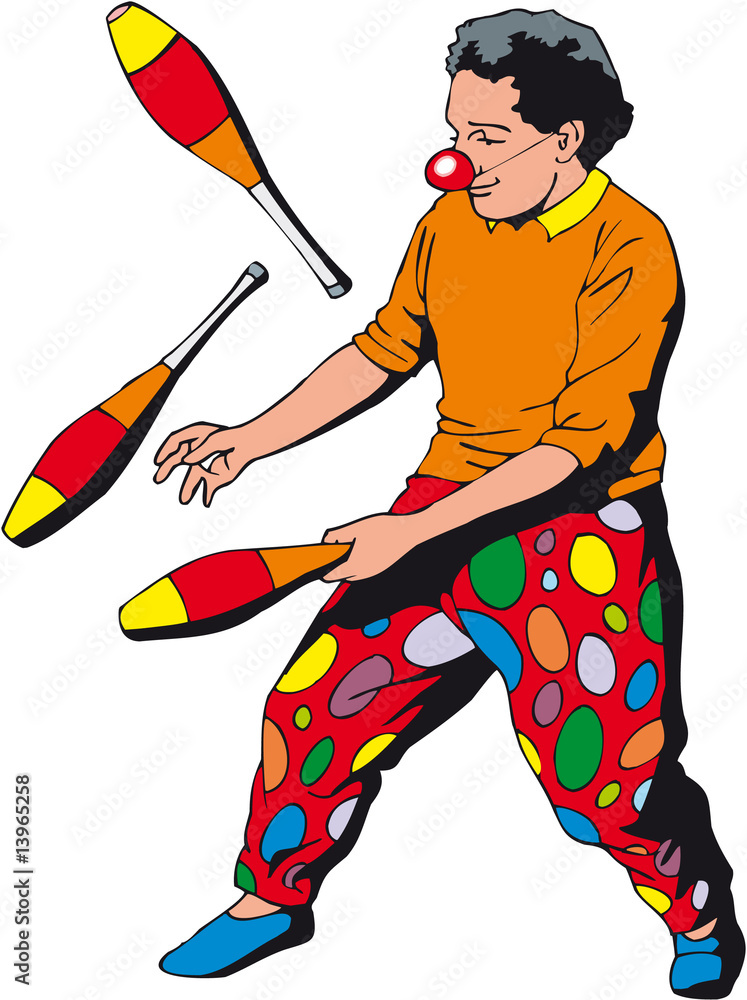 Jongleur Stock-Vektorgrafik | Adobe Stock