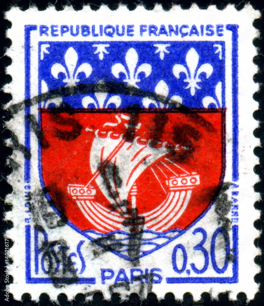 République française. Paris. Timbre postal. Stock Photo | Adobe Stock