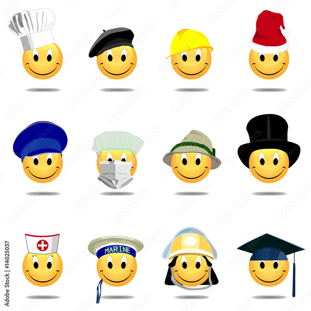 Smileys_Berufe Stock Vector | Adobe Stock