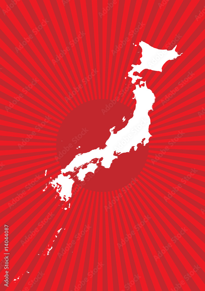 Map of Japan with burst background Stock Illustration | Adobe Stock