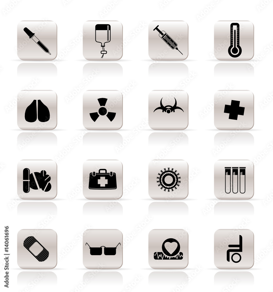 collection of medical themed icons and warning-signs Stock Vector ...