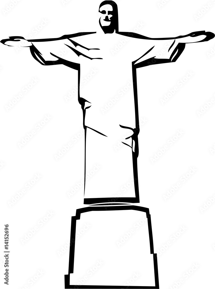 the vector iesus christ rio de janeiro statue silhouette Stock Vector ...