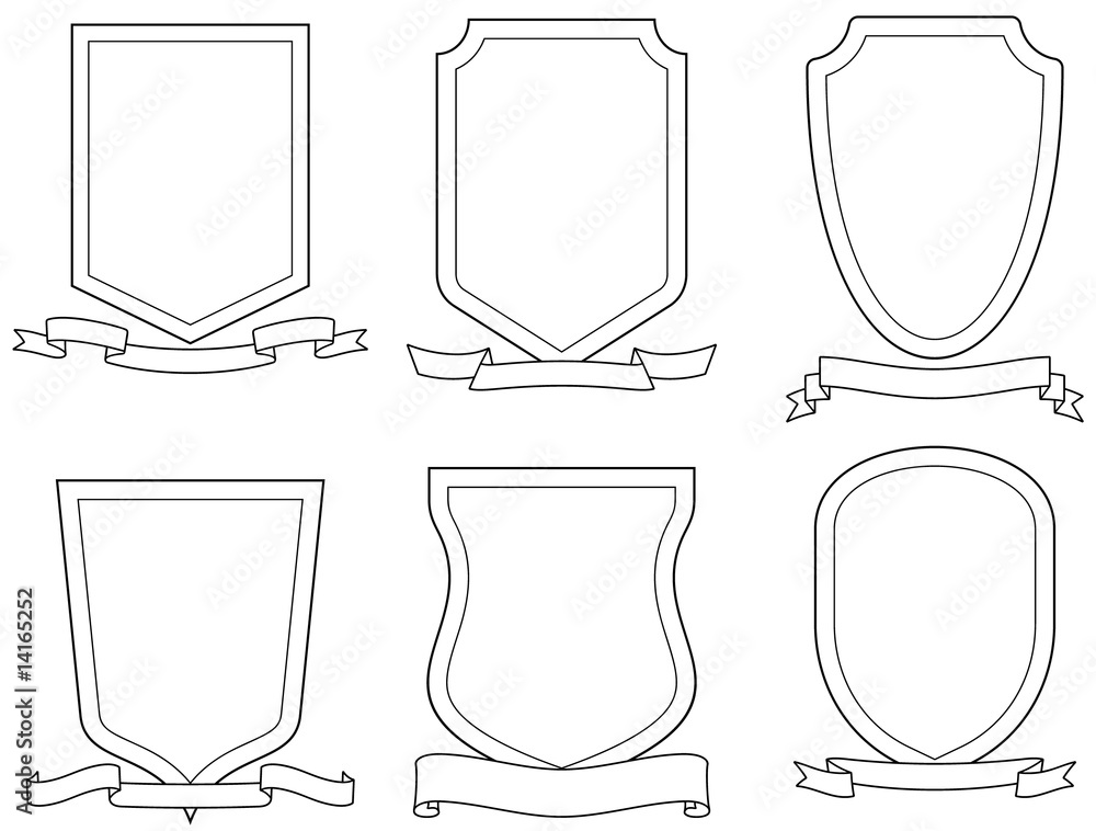 Set of shields and ribbons Stock Vector | Adobe Stock