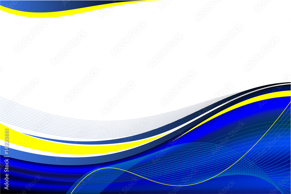blue & yellow abstract wave Stock Vector | Adobe Stock